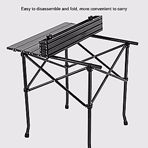 ZHYH Portable Light Weight Aluminum Alloy Outdoor Folding Table for Camping Beach Backyards BBQ Party Tabletop