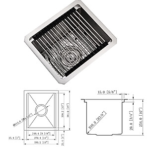 Stainless Steel Undermount Bar Sink Workstation-Bokaiya 13 Inch Undermount Wet Bar Sink 16 Gauge Single Bowl Small Bar Prep Sink with Cutting Board