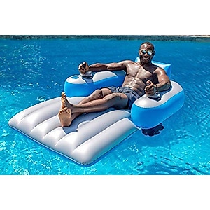 Splash Runner 2.5 Motorized Inflatable Pool Lounger, Water Hammock Raft for Pool or Lake, Toy for Adults & Kids, Lightweight, Durable, Propellers Enclosed w/Safety Grill, Batteries Required