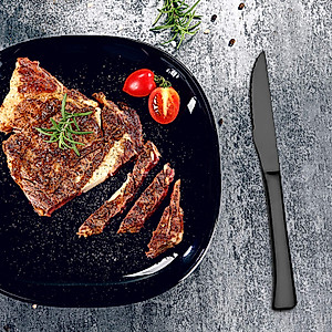 sharecook SHARECOKK Steak Knives Set of 4 - Stainless Steel Serrated Steak Knives, Kitchen Steak Knife Set, Dishwasher Safe