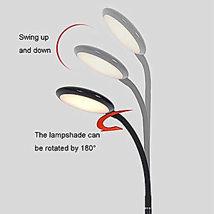 Nihewoo Floor Lamp Remote Control Switch Lamp LED Floor Lamp Adjustable Head Reading Light Desk Lamp Black