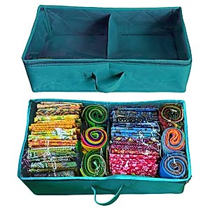 Fat Quarter Portable Tote Bag - Quilting Organizer Aqua
