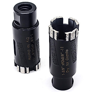 Diapro 2Pcs/ Box 1-3/8'' Dry Diamond Core Drill Bit 5/8'-11 Thread for Granite 35mm Masonry Coring