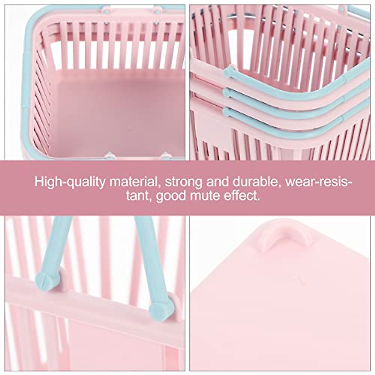 Kisangel Toy Shopping Basket 3pcs Plastic Portable Baskets with Handles Mini Shopping Basket Play Grocery Basket Toys Storage Organizer for Kids Kids Basket