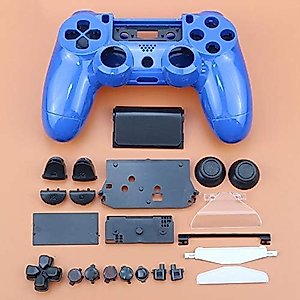Full Housing Shell Case Cover with Buttons for Sony PlayStation 4 PS4 JDM-011 JDM-001 Wireless Controller (Blue)