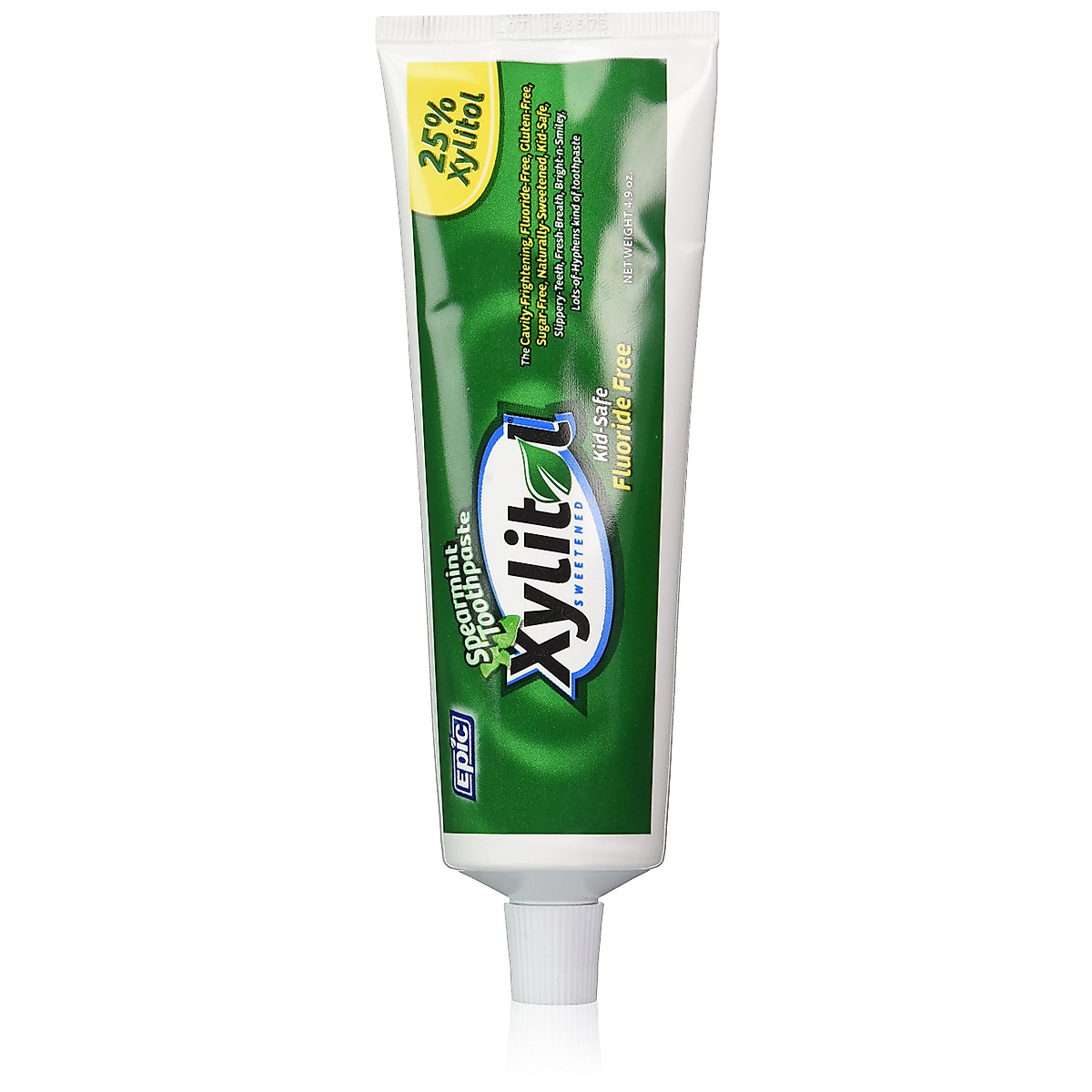 Epic Dental Kid Safe Xylitol Sweetened Spearmint Toothpaste Fluoride-Free 4.9 oz