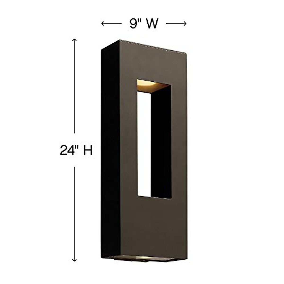 Hinkley Atlantis Collection Two Light 6.5W GU10 LED Outdoor Large Wall Mount Lantern, Bronze
