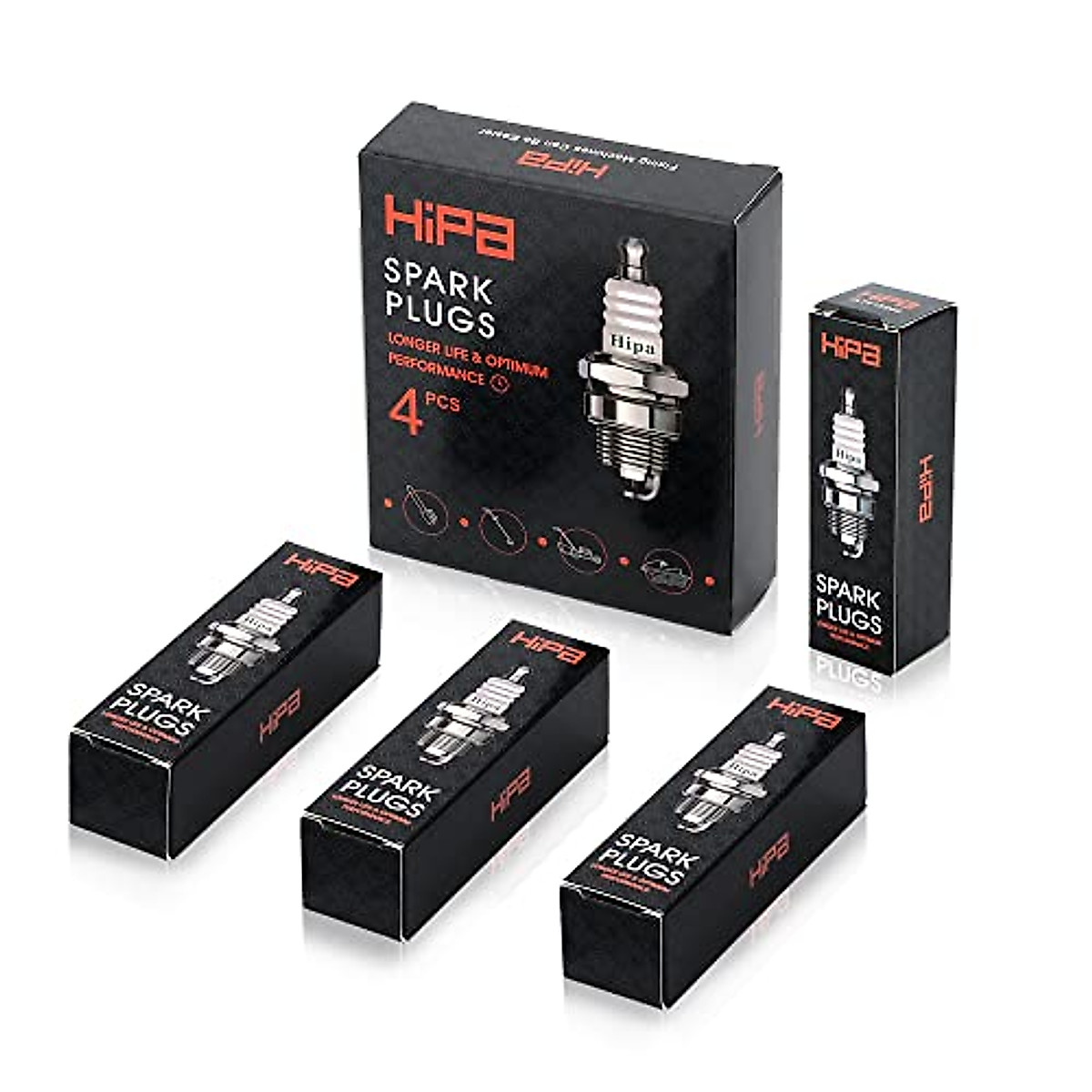 Hipa Nickel Standard Spark Plug Replace for NGK BPMR7A Champion RCJ7Y STHIL 017 018 MS170 MS180 MS290 MS310 MS390 029 039 Chainsaw(4 Pack)