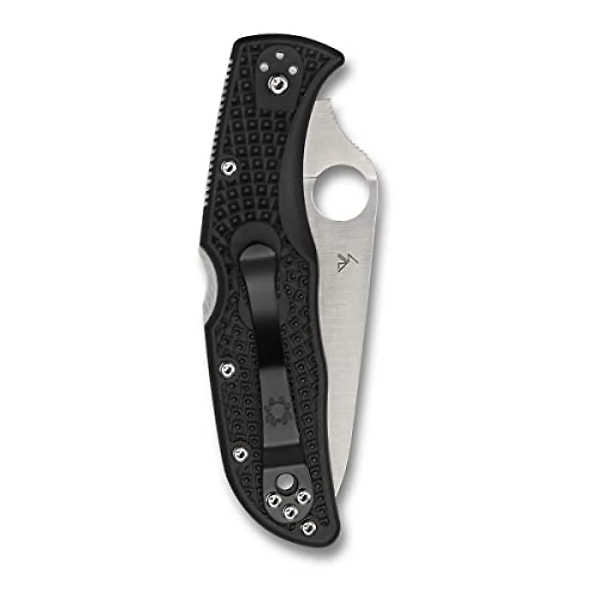Spyderco Endela Lightweight Knife with Flat Ground Steel Blade and Tunnel to Towers Black FRN Handle - CombinationEdge - C243FPSBKBL