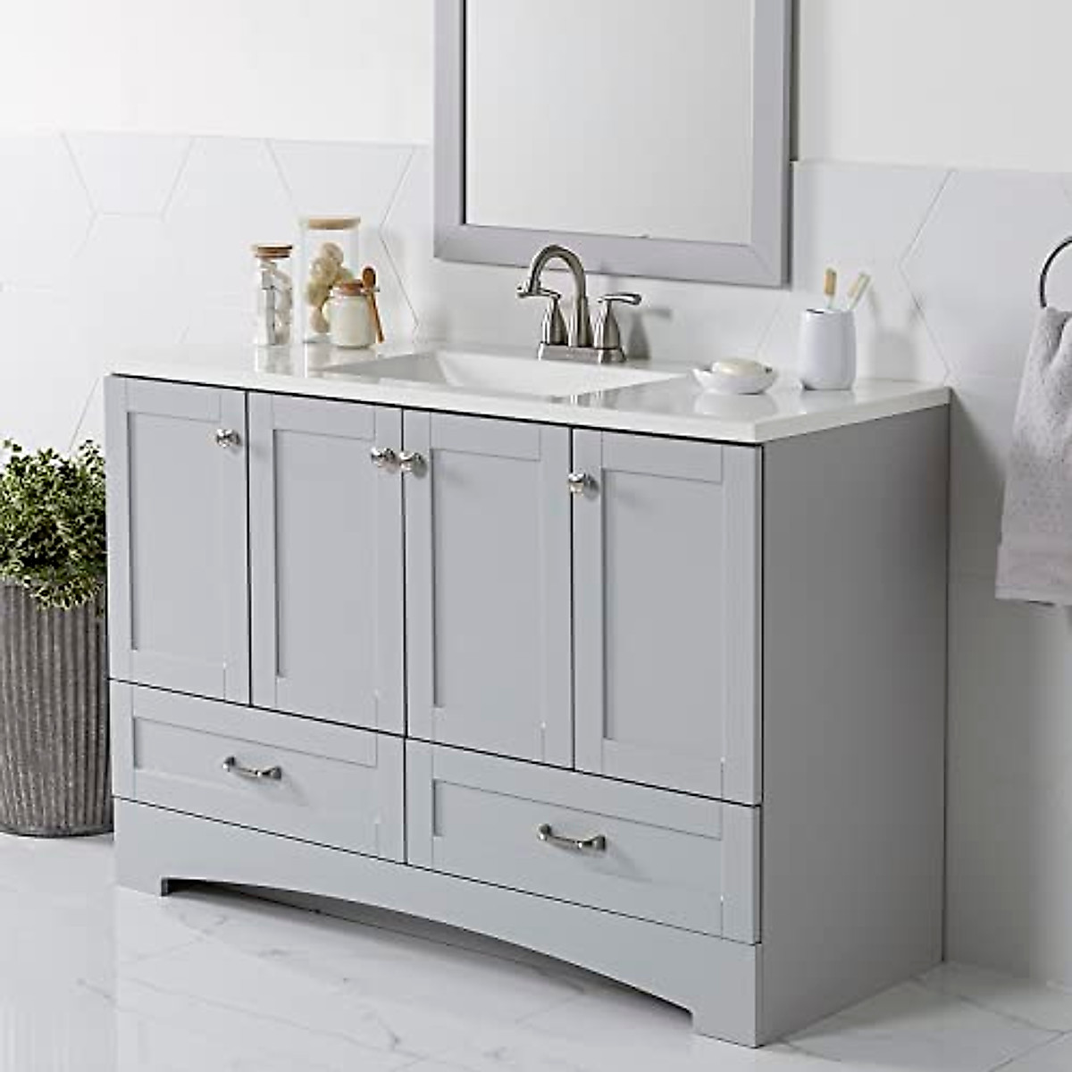 Spring Mill Cabinets Emlyn Bathroom Vanity with Sink, Pearl Gray