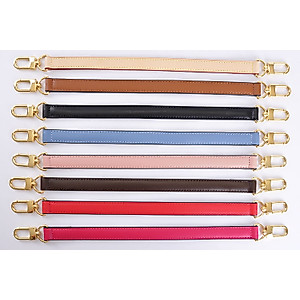 Genuine Leather Plain Strap Replacement Top Handle Leather Strap for Handbag (Black, 26 in)