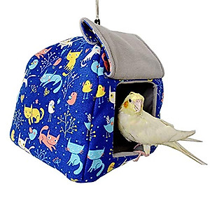 Bird Tent Plush Hammock Parrot Warm Hanging Nest for Cage，Bird Hideaway Hut Swing House Bed，Small Animals Habitat Winter Snuggle Sleeping Cave for Hamster Rat Parakeets Conure Cockatiel Lovebird