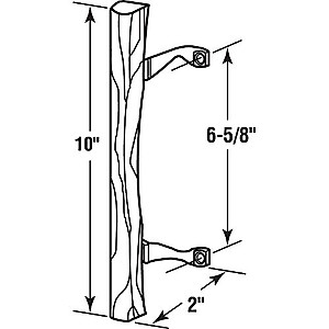 PRIME-LINE C 1032 Keyed Sliding Glass Door Handle Set & Prime-Line MP1034 Sliding Glass Door Pull, Wood Handle, Diecast Construction, Chrome, Pack of 1