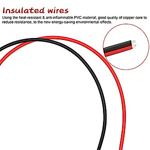 Xaugiry 1ft/30cm 12AWG Solar Weatherproof SAE Power Socket Sidewall Port + 1.3ft/40cm SAE Connector Extension Cable