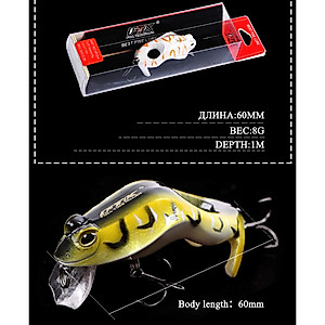 LOVEPET Bionic Fishing Bait,Ray Frog Fake Bait, Lures Bait,Fat Frog, Fishing Tackle,6 Pcs