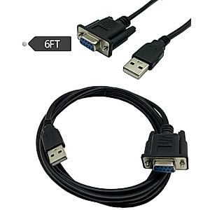 Dafensoy USB to RS232 Serial Adapter, USB A Male to DB9 Pin Female Serial Converter Cable,Suitable for Connecting Computers and Various Serial Devices - Black 1.8M/6Feet