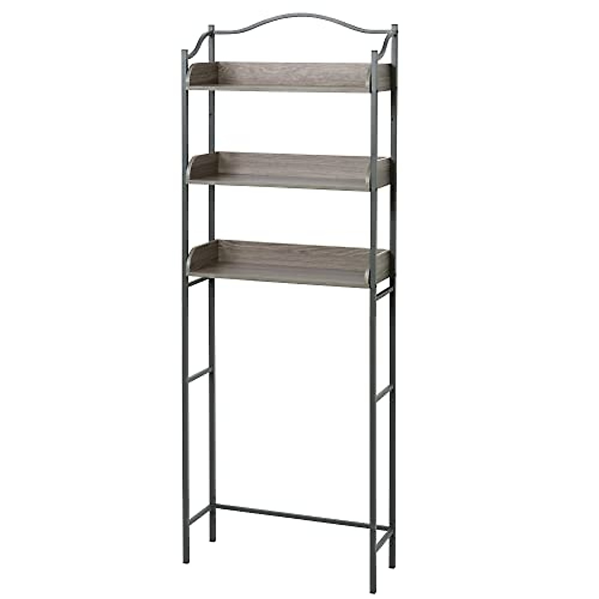 Zenna Home 3-Tier Over-The-Toilet Bathroom, Driftwood Gray/Pewter Spacesavers