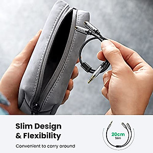 UGREEN Headphone Splitter 3.5mm Audio Stereo Y Splitter Aux Extension Cable Male to Female Dual Headphone Jack Adapter for Earphone Headset Splitter Compatible with iPhone Samsung iPad Tablet Laptop, Black