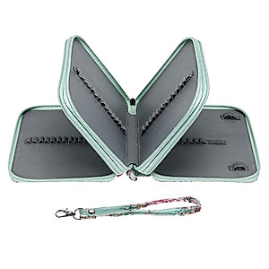 BTSKY Zippered Pencil Case-Canvas 72 Slots Handy Pencil Holders with Printing Pattern for Prismacolor Watercolor Pencils, Crayola Colored Pencils, Marco Pencils Rose