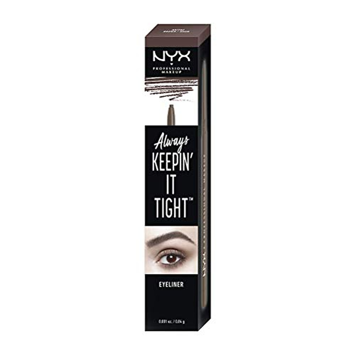 NYX PROFESSIONAL MAKEUP Always Keepin' It Tight Eyeliner Pencil, Brown