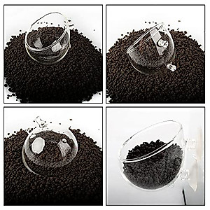 WEAVERBIRD Aquarium Plant Cup, Plant Pot Aquarium Decoration Aquatic Plant Cup with 2 Suction Cups for Fish Tank Plant, Glass