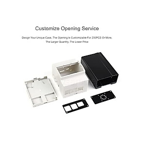waveshare for Raspberry Pi 4 Case,DIN Rail ABS Case for Raspberry Pi 4 Model B, Large Inner Space,Compatible with Raspbeery Pi Expansion Board PoE HAT (D), RS485 CAN HAT, 2-CH RS485 HAT