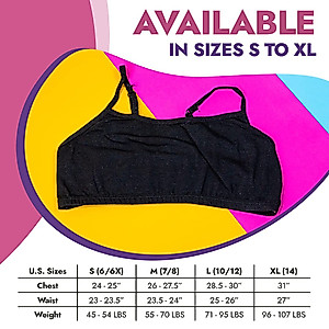 Popular Cotton Girls Training Bra - Crop Cami w Adjustable Straps. Bra Pack 5 PK Neu 7/8