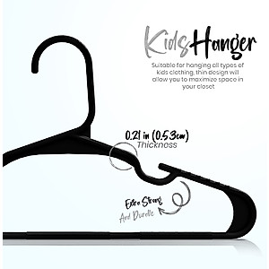 Utopia Home 60 Pack Kids Hangers - 11.5 Inch Plastic Baby Hangers for Closet - Childrens Hangers for Clothes & Infant Hangers for Closet - Ideal for Everyday Standard Use (Black)