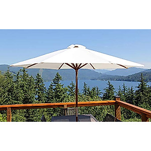 Heininger 1289 DestinationGear Classic Wood Natural 9' Market Umbrella