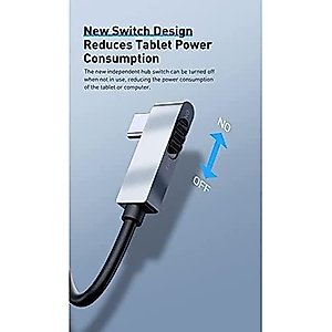 Feilx Ultra-Slim Data USB Hub, 6 in 1 USB C HubType C Hub to 4K HD USB 3.0 PD Port 3.5mm Jack USB-C USB Hub Adapter