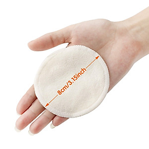 PHOGARY Reusable Cotton Rounds(16 Pack),3.15 inch Organic Cotton Pads, Bamboo Makeup Remover Pads (16 Pack) with Laundry Bag, Washable Facial Cleansing Cloths for Eye Makeup Remove Face Wipe