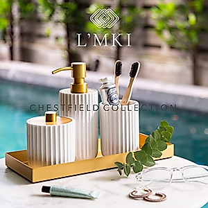 Bathroom Accessory Set, Gold Bathroom Accessories, White Bathroom Accessories Sets Complete, Bathroom Assesssories Set, Farmhouse Bathroom Decor, Bathroom Soap Dispenser Set, Boho Bathroom Decor