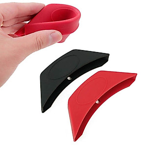 WSERE 4 Pieces Silicone Assist Handle Holder Pot Grip Cover Pot Holder for Cast Iron Skillets, Metal Cookware Frying Pans, 2 Black 2 Red Non-Slip Scald-Proof Heat Insulated Pans Pot Handle Covers
