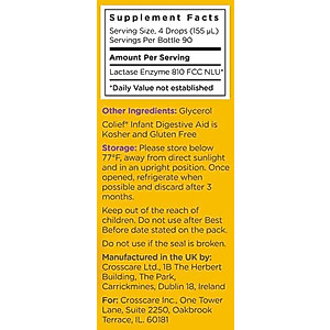 Colief Infant Digestive Aid | Gas Drops for Babies | Natural & Safe Infant Gas Relief | Reduces Baby Colic, Tummy Bloating, Fussing & Crying | 90 Servings | 0.5 Fl Oz