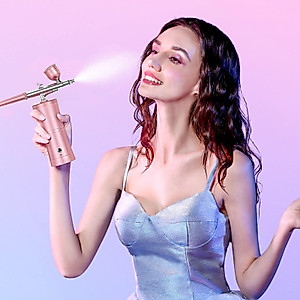 Yofuly Nail Airbrush Machine, Mini Airbrush Kit Handheld Cordless Airbrush for Nails Art, Makeup, Model Painting, Cake Decor, Model Painting, Rechargeable Spray Airbrush Gun with 2 Capacity Cups