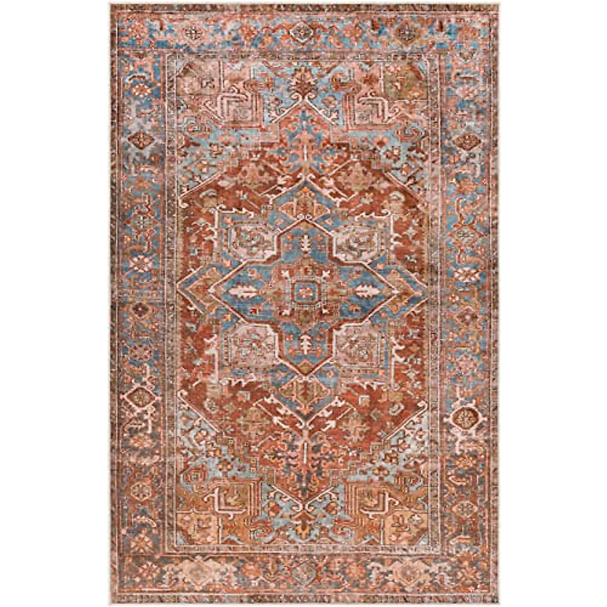 Artistic Weavers Stacia Oriental Washable Area Rug, 5 ft x 7 ft 6 in, Red/Blue