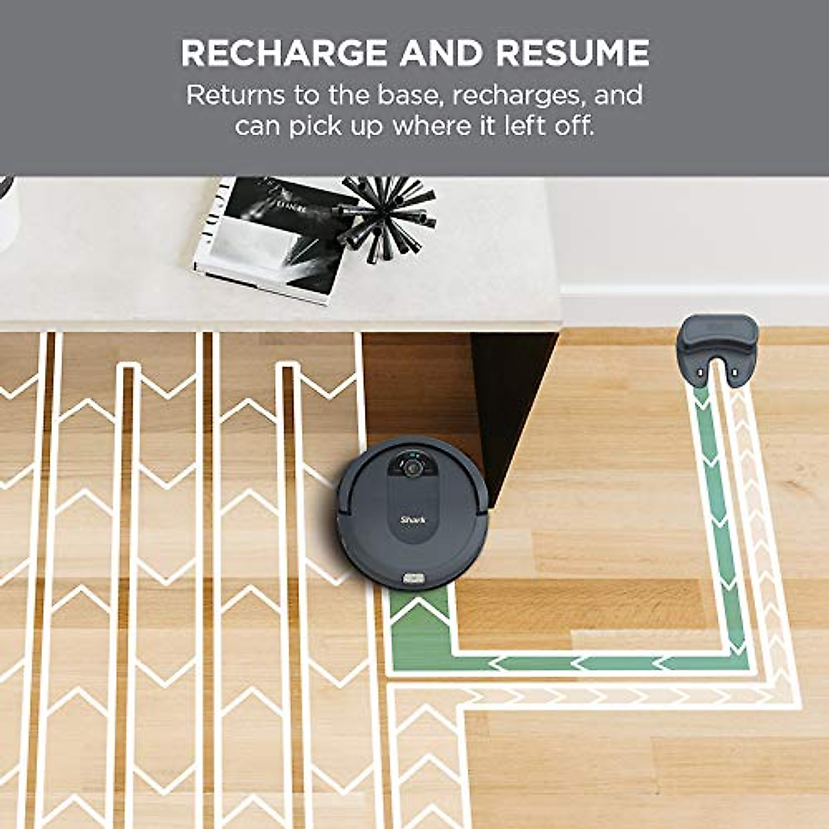 Shark IQ Robot Vacuum AV992 Row Cleaning, Perfect for Pet Hair, Compatible with Alexa, Wi-Fi, Black