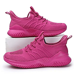 Womens Ladies Walking Running Shoes Slip On Lightweight Casual Tennis Sneakers Girls Kids Zapatos de Mujer Rose