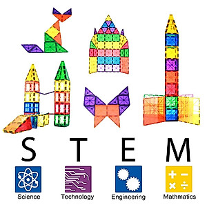 iMissiu 78pcs Magnetic Building Blocks for Kids 3D Educational Construction Tiles Set- Super Durable with Strong Magnets and Superior Color- Learning Construction Toy for Age 3 4 5 6 7 Years Old