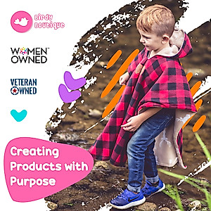 Birdy Boutique Car Seat Poncho for Kids – Safe to Use Over Seat Belts – Reversible Warm and Cozy Blanket – Easy on Easy Off and Doesn’t Impact Car Seat Performance – Deer and Buffalo Plaid – One Size