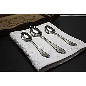 GREEN LIFESTYLE Terry Kitchen Bar Mops Kitchen Towel 12 Pack, Pure Cotton White Dish Cloths, Rags, Restaurant Cleaning Towels Ring Spun 100% Cotton, 16x19 inches