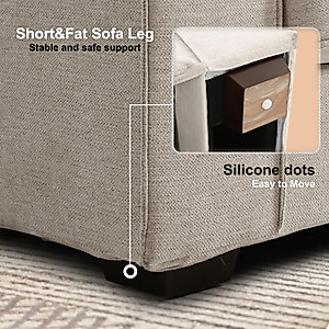 Harkawon 88.6" Sofa Couches for Small Spaces Modern Loveseat for Living Room with Solid Wood Frame, Chenille Lounge Removable Cover, Modern Couches for Apartment,Dorm, Office, Beige