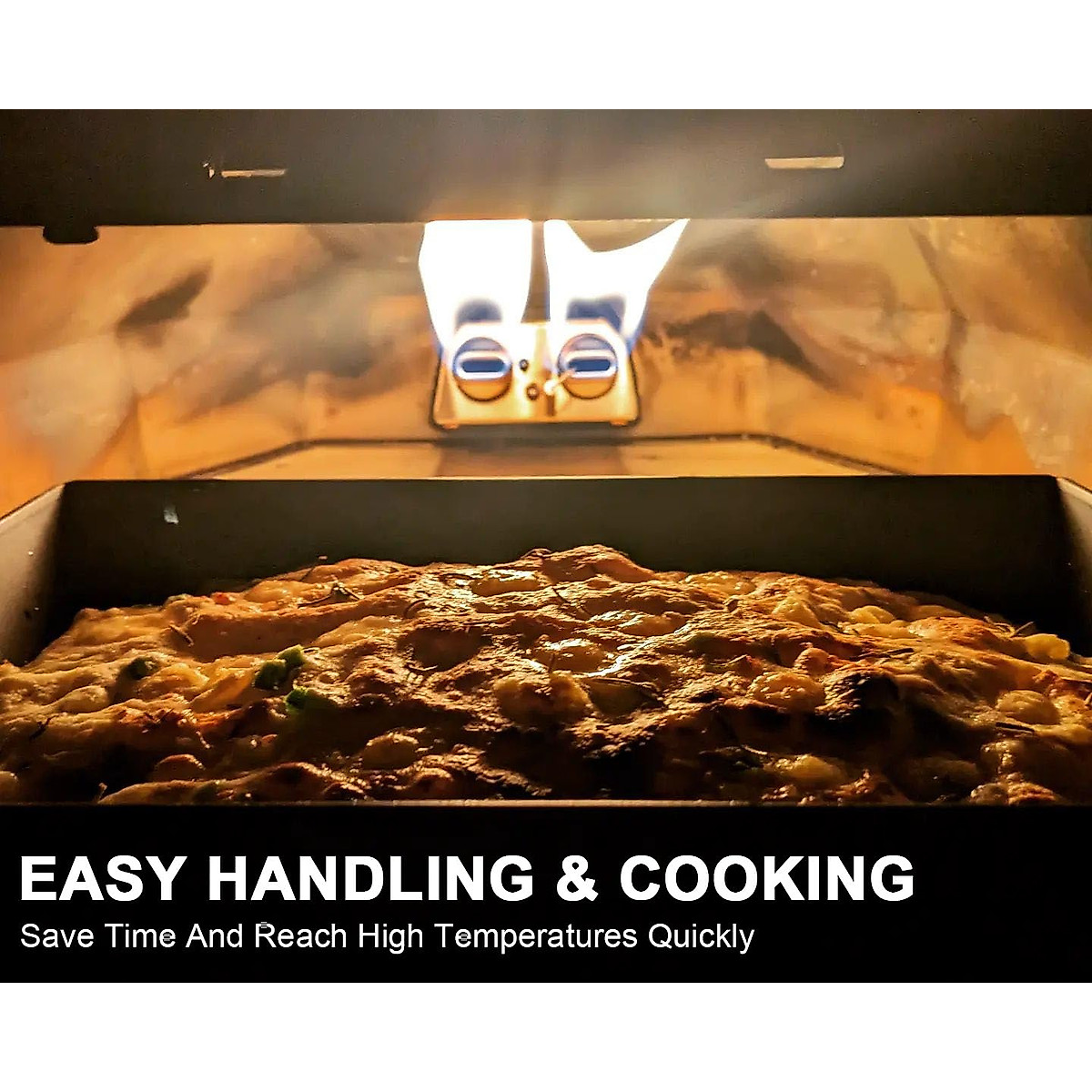 Gas Burner for Ooni Karu 16 Gas Burner Attachment, Gas Burner Attachment Replacement for Ooni Karu 16 Multi-Fuel Outdoo Pizza Oven & Wood Fired Pizza Oven