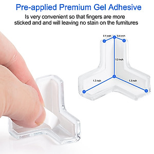 Corner Protector for Baby (24 Pack) - Clear Corner Protectors, Furniture Corner Guard & Edge Safety Bumpers - Baby Proof Bumper & Cushion to Cover Sharp Furniture & Table Edges (T Shape)