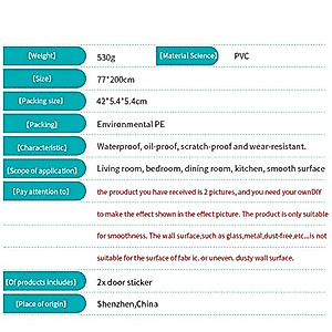 XIANGJUN Door Sticker Decor Removable Mural Wallpaper of PVC Art Sticker, London Red Phone Booth Wall Decal Art 3D Wallpaper