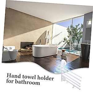 FONDOTIN 1 Set Kitchen Towel Holder Clothes Drying Rack Towels Towel Bar Coat Hangers Towel Rack Toilet Tissue Rack Towel Hanger for Bathroom Hand Towel Hanging Rack Stainless Steel White