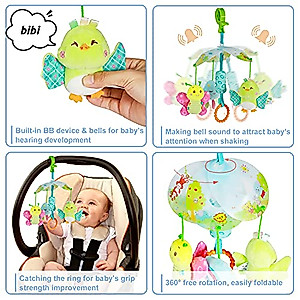 Funsland Stroller Toy and Car Seat Toy for Infants Hanging Rattle Toy Clip on Toy for Crib Stroller Car Seat Baby Toy for Baby Boys and Girls