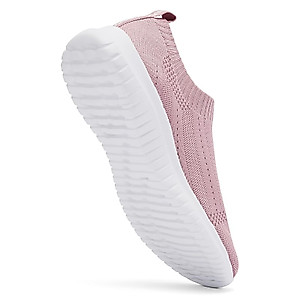 konhill Women's Slip On Sneakers Non Slip Walking Shoes Breathable Mesh Work Casual Lightweight Tennis Workout Shoes 12 US Mauve,44