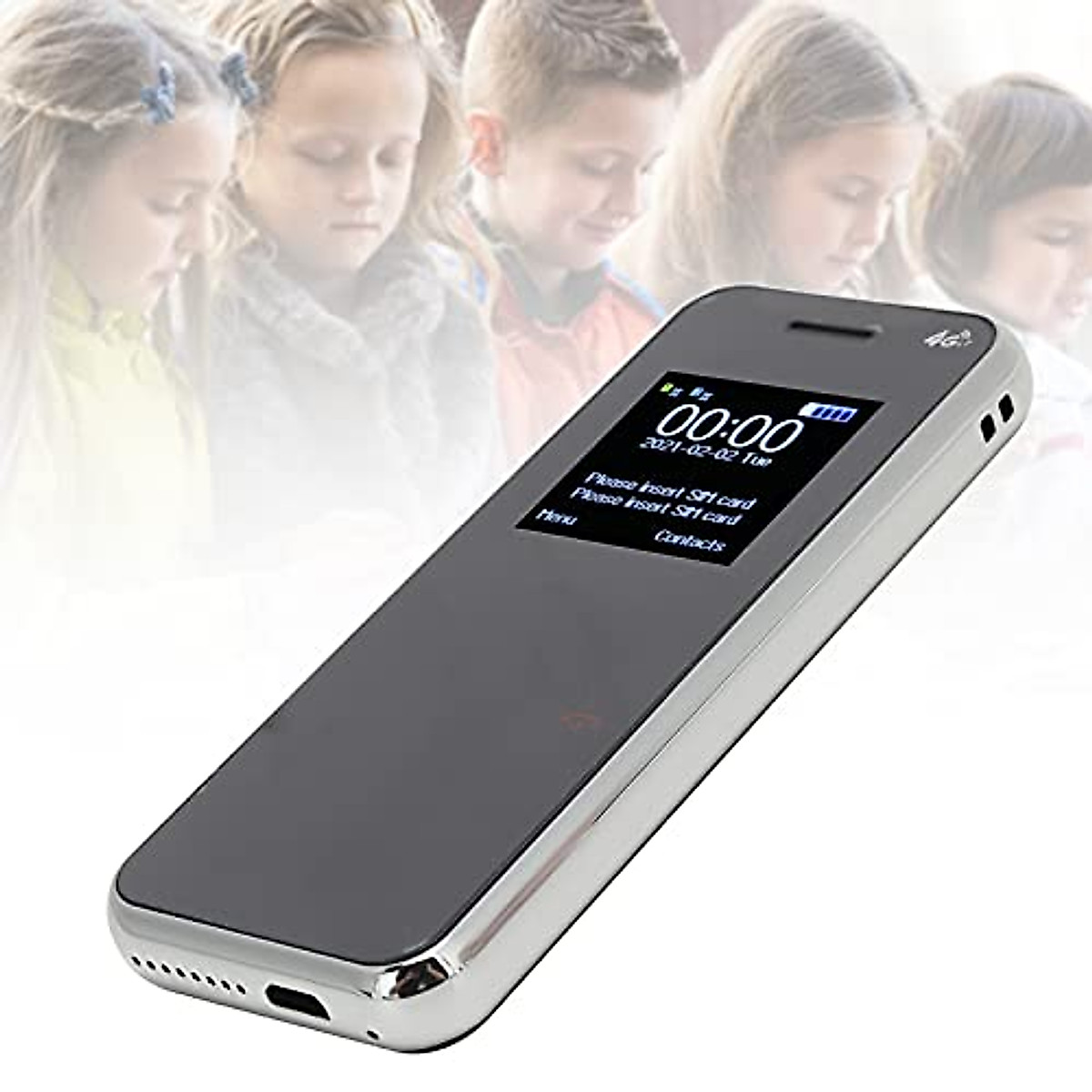 GOWENIC Mini Smartphone, Unlocked Children Phone, Pocket Cellphone, Portable Mobile Phone, 32MB+32MB, Dual Card Dual Standby, Mini Cell Phone for Children (Dark Blue)