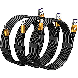 3Pack iPhone Charger Cable 6ft,MFI Certified Lightning Cable Long 6 Foot Charging Cord for Apple iPhone 14 13 12 11 Pro X XS Max XR/8 Plus/7 Plus/6/6s Plus/5s /5c/iPad Mini Air (Gold)